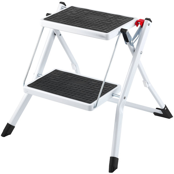 Symple Stuff Aadya 2 - Step Steel Lightweight Folding Small Step Ladder ...