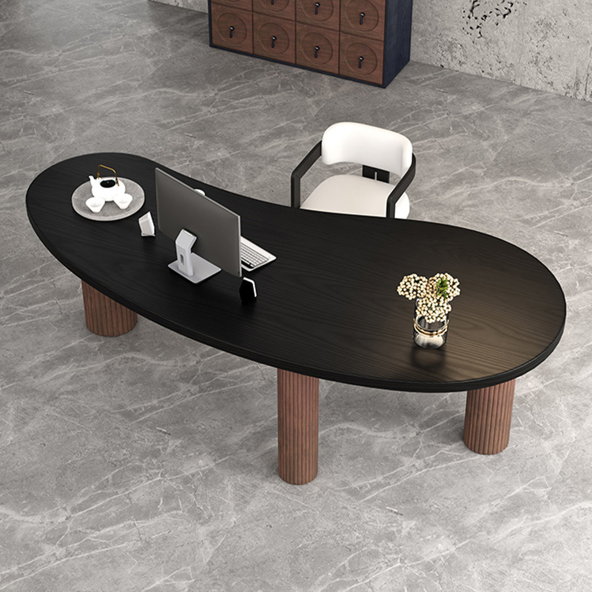 Orren Ellis Black Free Form Solid Wood desks - Wayfair Canada
