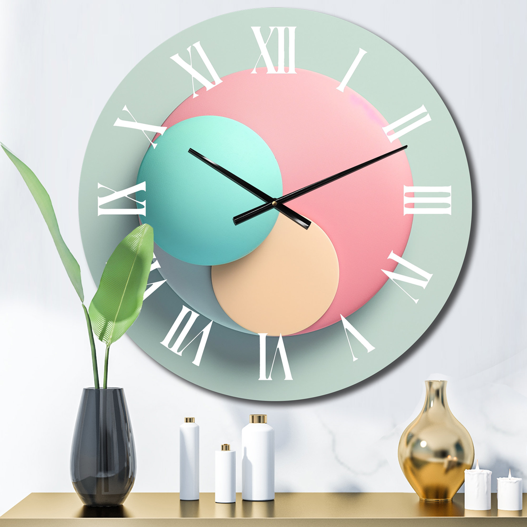 Design Art Geometric Dreaming Retro Minimalism In Pink I - Modern ...