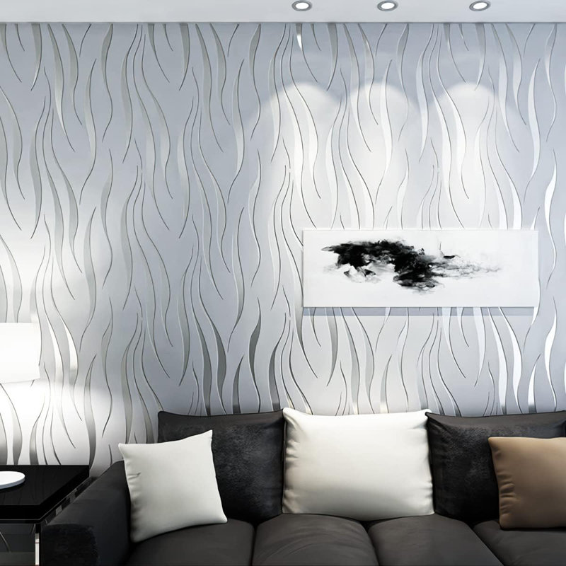 Ivy Bronx Ripple Peel And Stick Wallpaper - Modern Non-Woven Fabric For ...