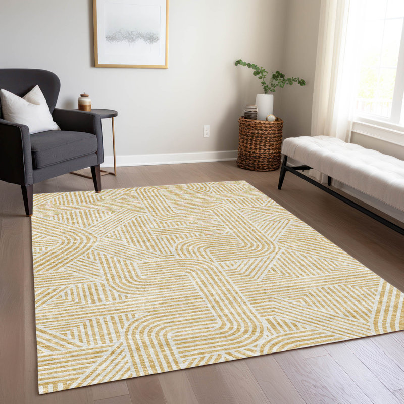 Langley Street Lamanna Machine Washable Abstract Rug | Wayfair