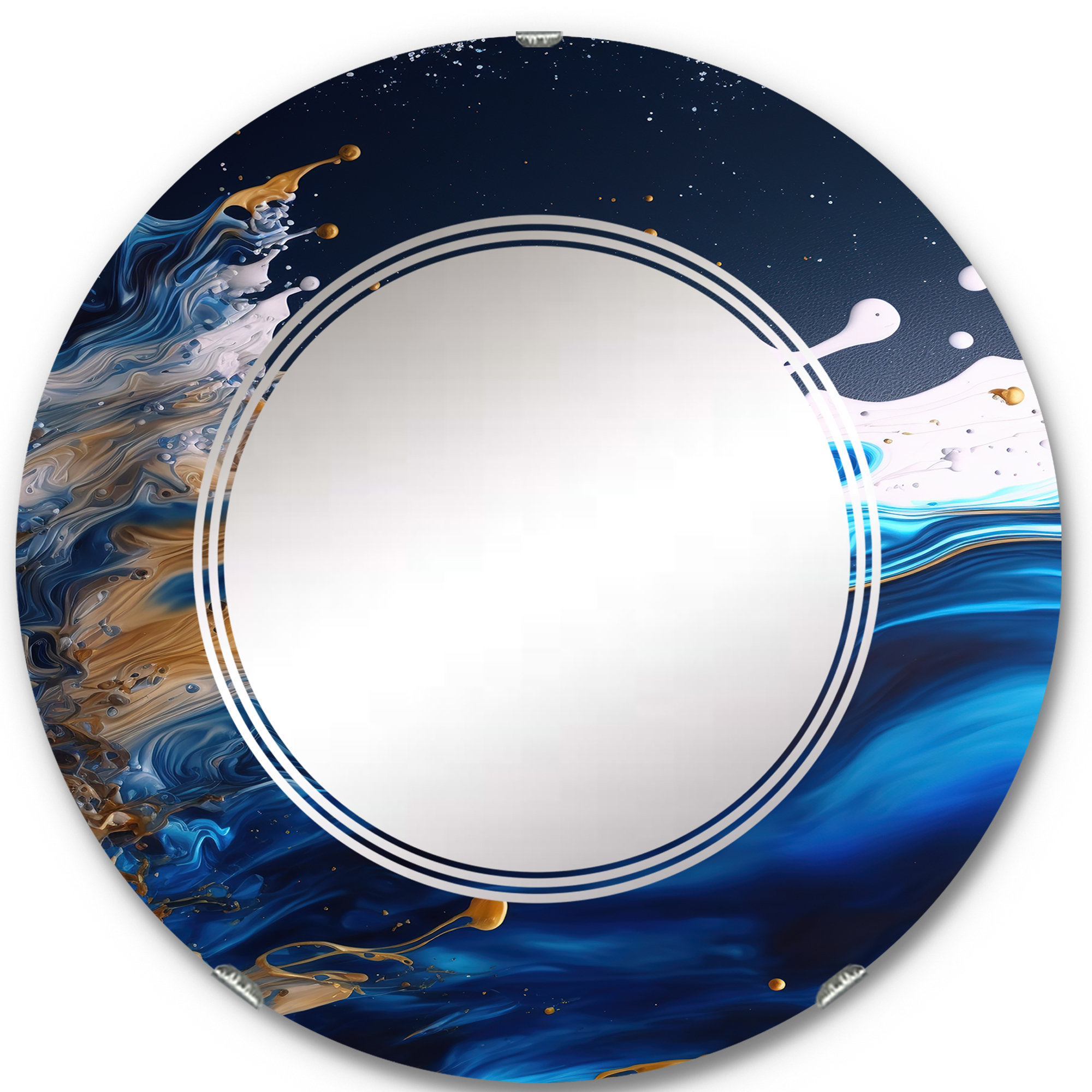 East Urban Home Raegyn Ice Paint Splash I - Modern Spiral Wall Mirror ...