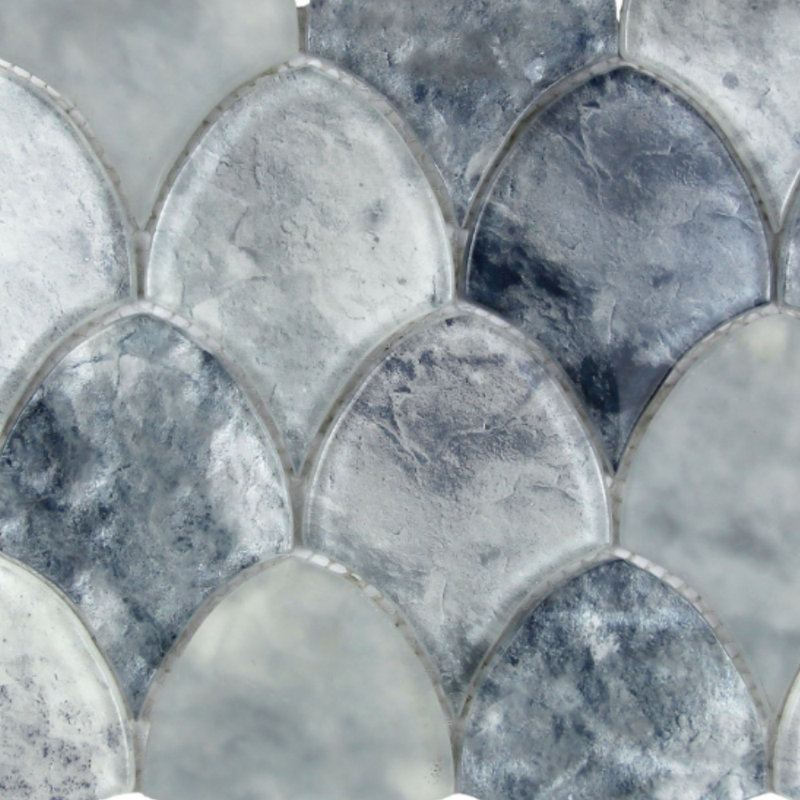 Long Island Mosaics & Tile Seashell 14.63'' x 12.13'' Glass Fish Scale ...