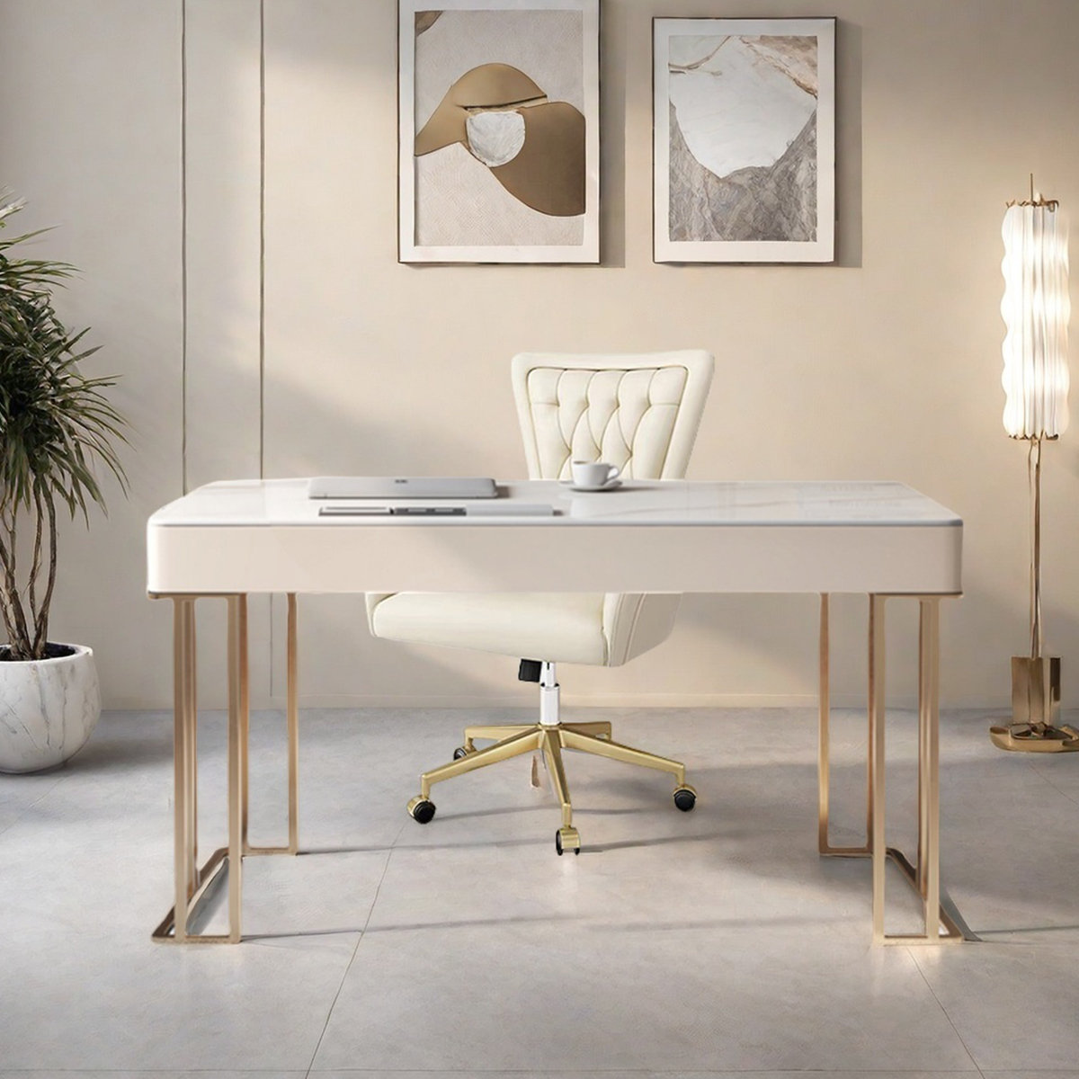 Everly Quinn Granite slab desk simple office furniture for home | Wayfair