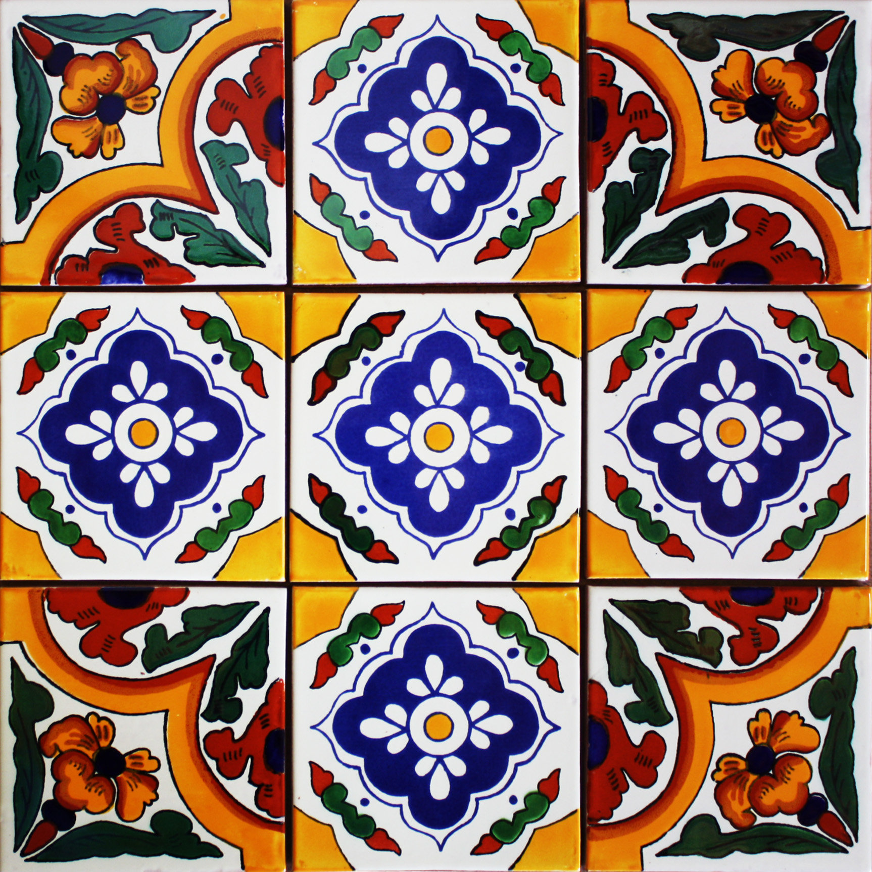 Fine Crafts Imports TalaMex Aren Mexican Tile Set Backsplash Mural ...