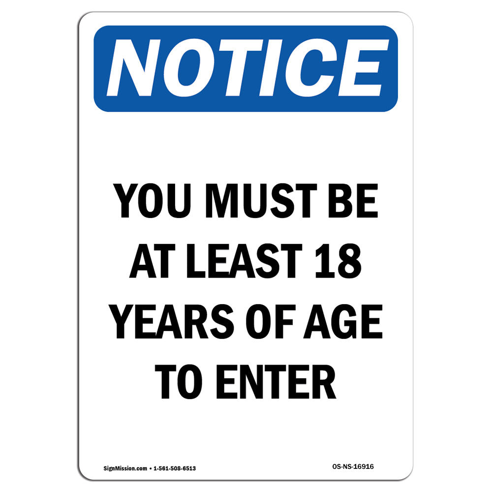 SignMission You Must Be 18 Years of Age to Enter Sign | Wayfair
