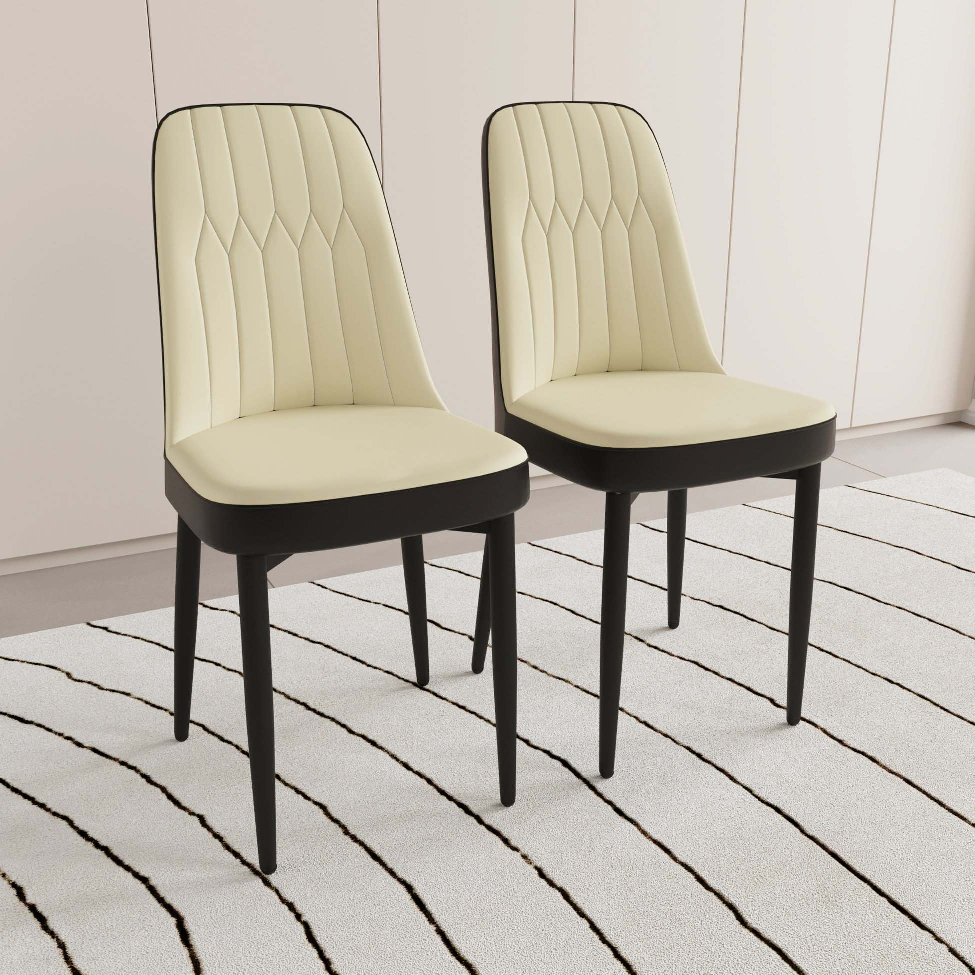 Wrought Studio™ Modern Two-Tone PU Dining Chairs - And Spliced Chairs ...