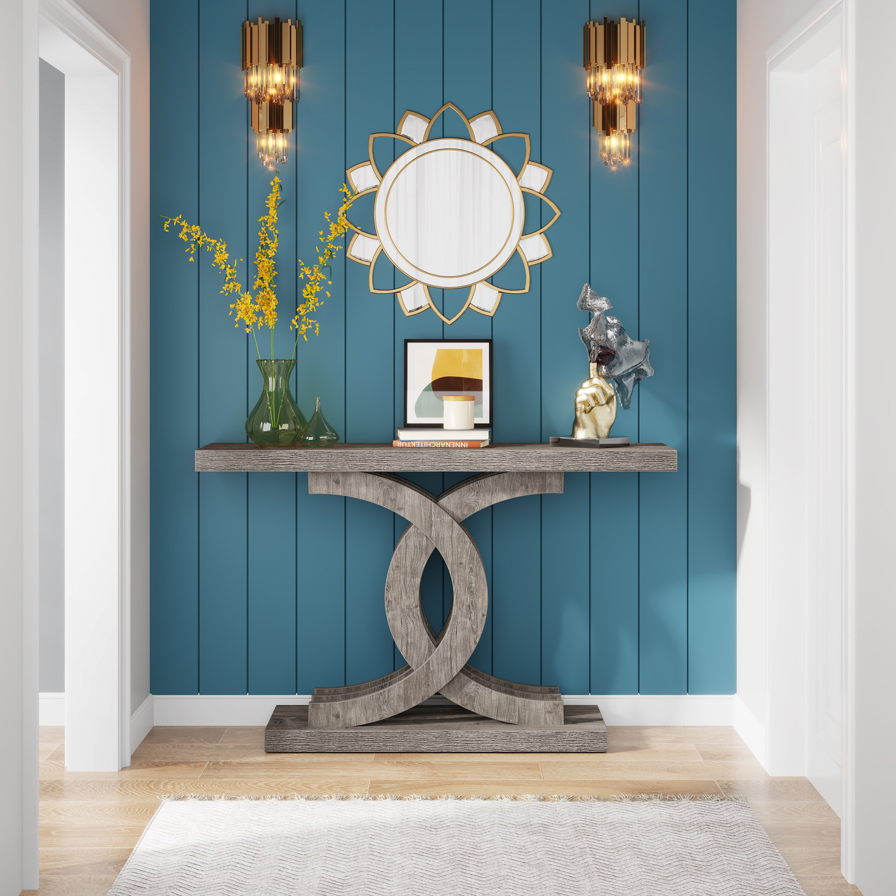 Ophelia & Co. Minahan 39.37'' Console Table, Narrow Entryway Table ...