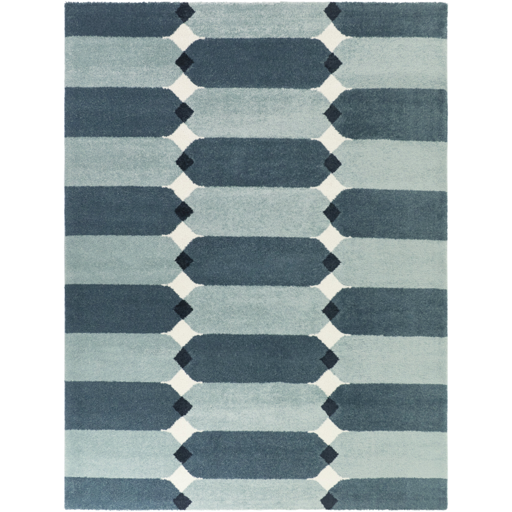 Ebern Designs Cagnie Teal/Light Blue Southwest Modern Area Rug | Wayfair