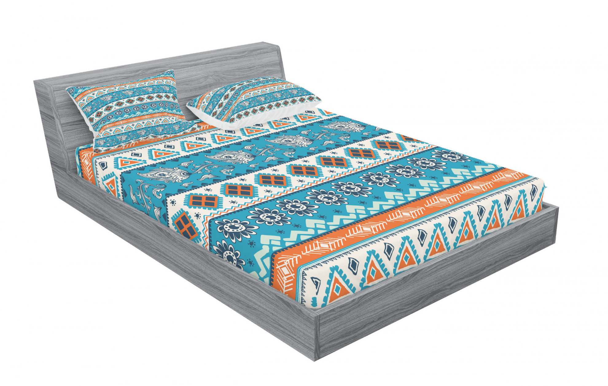 Ambesonne Tulips Spring Season Bohemian Damask Floral Sheet Set | Wayfair