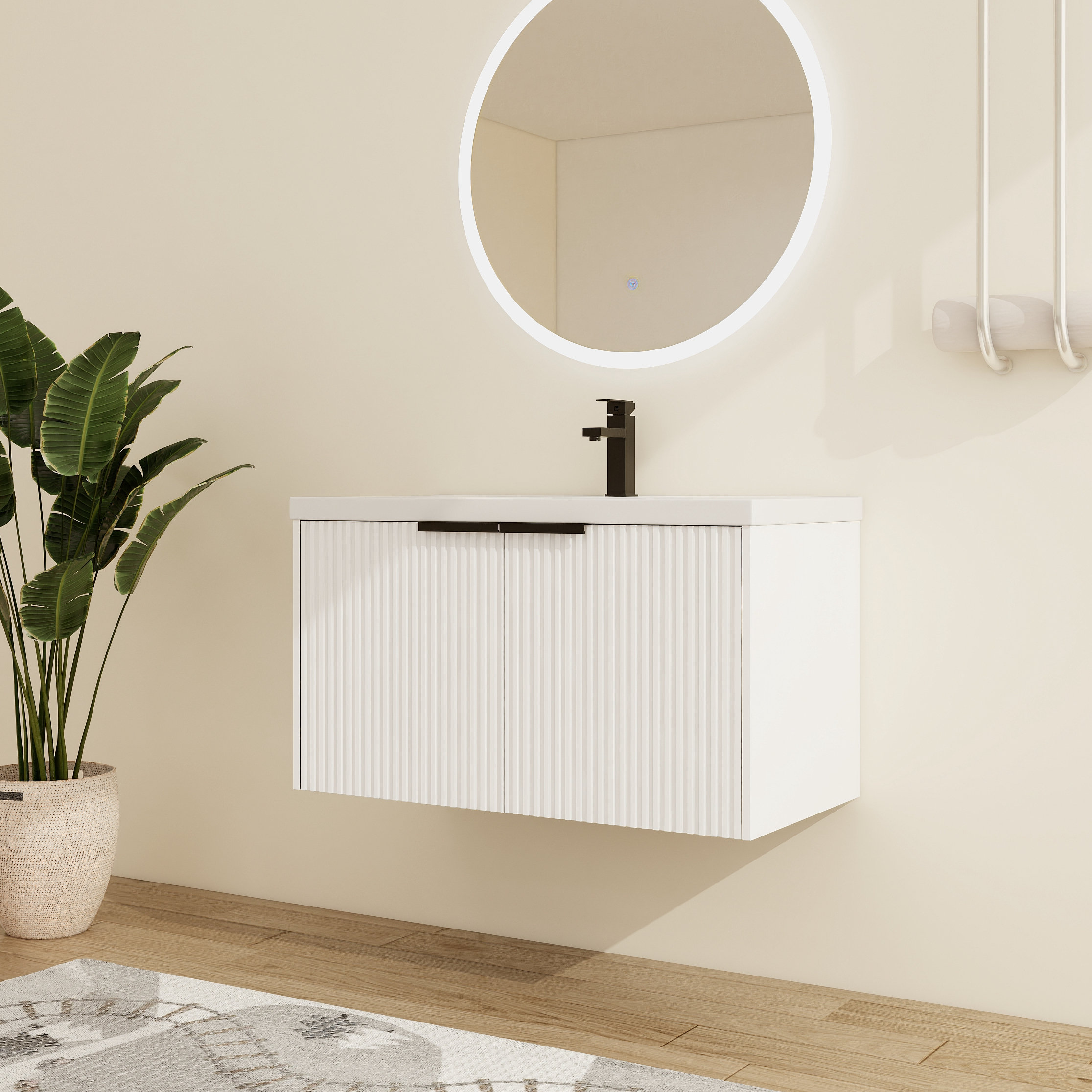 Latitude Run® 36'' Wall-Mounted Single Bathroom Vanity With Resin ...