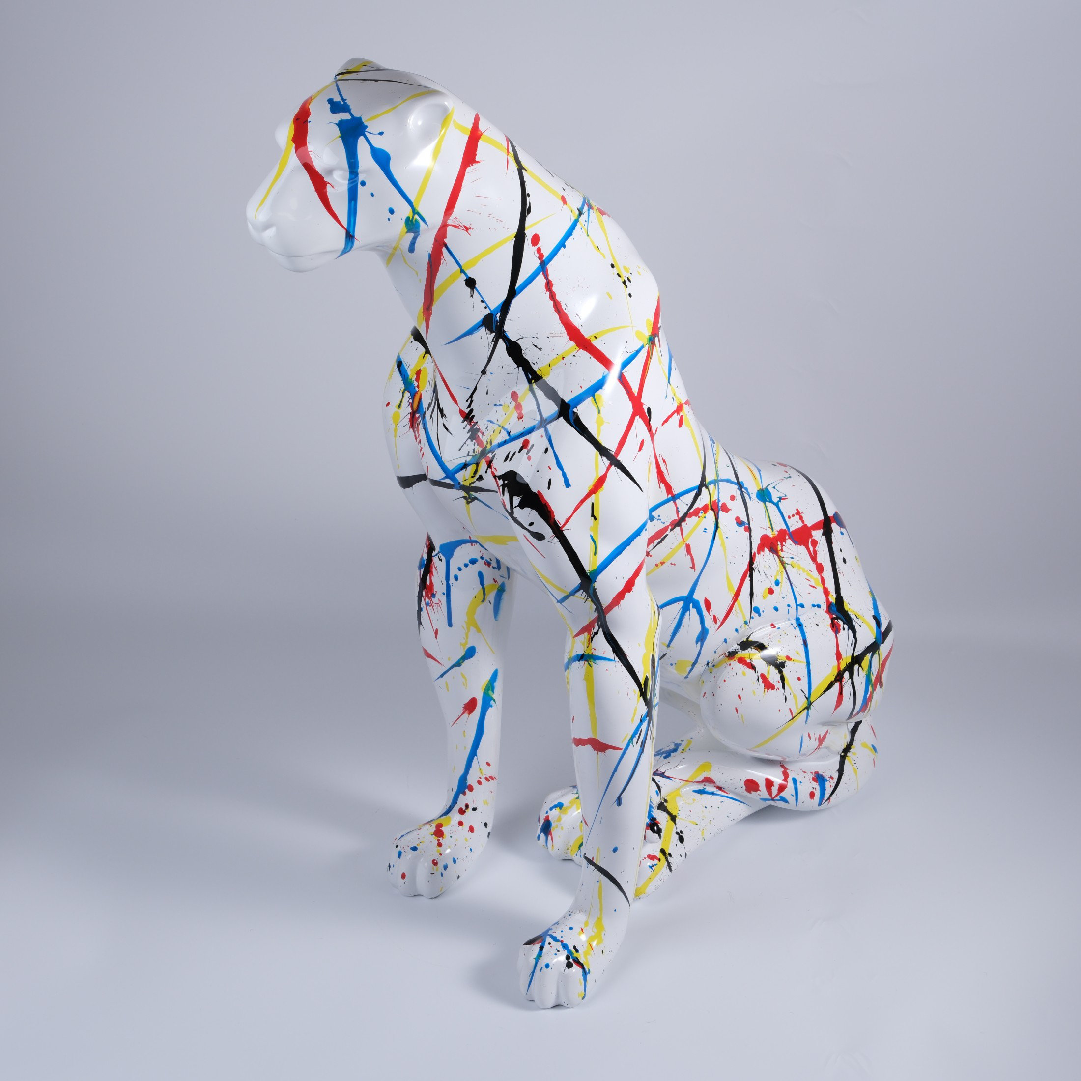 Red Barrel Studio® Large Modern Resin Leopard Sculpture - 31.5" High ...