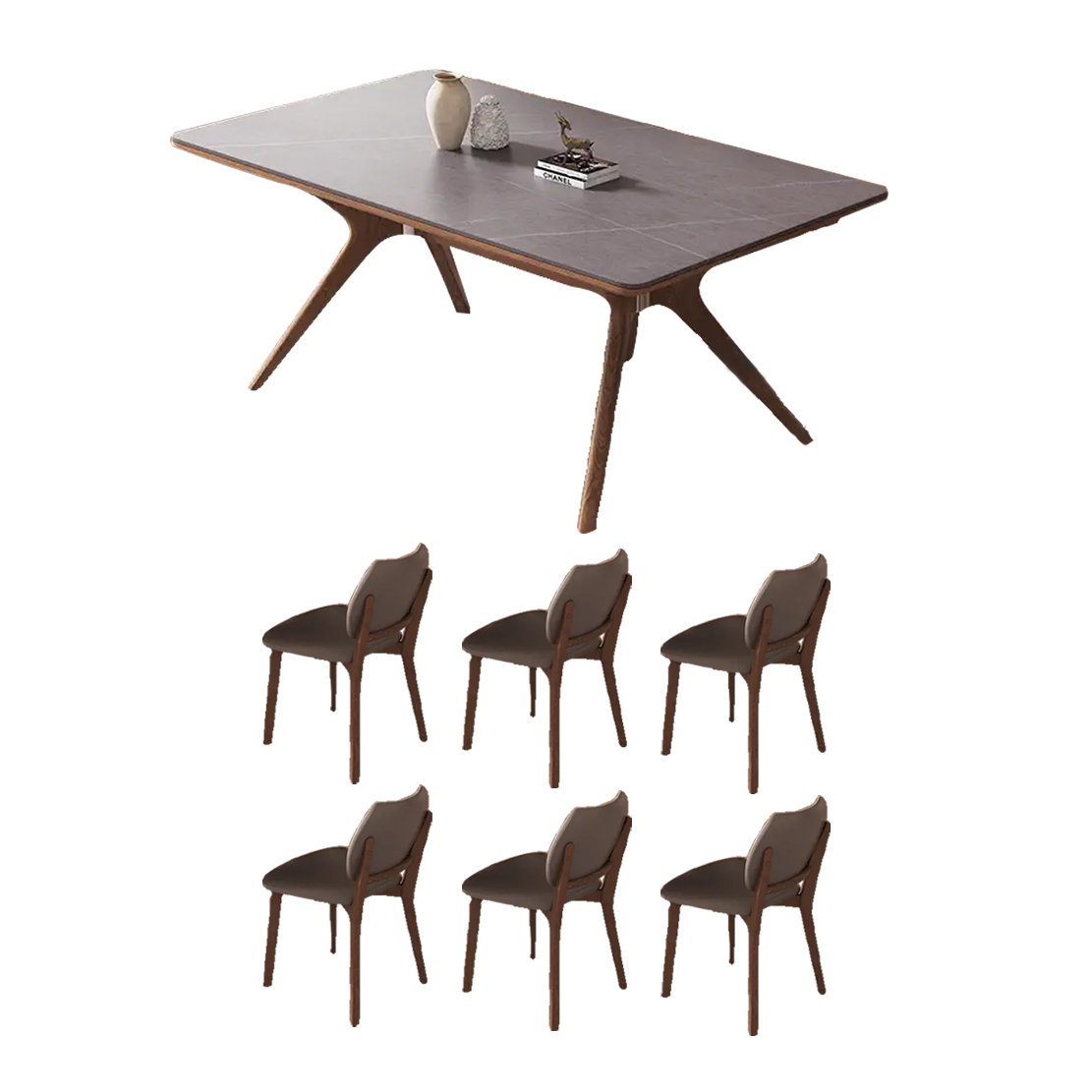 A Zoetic Home Ash Rectangular Rock Slab Dining Table | Wayfair