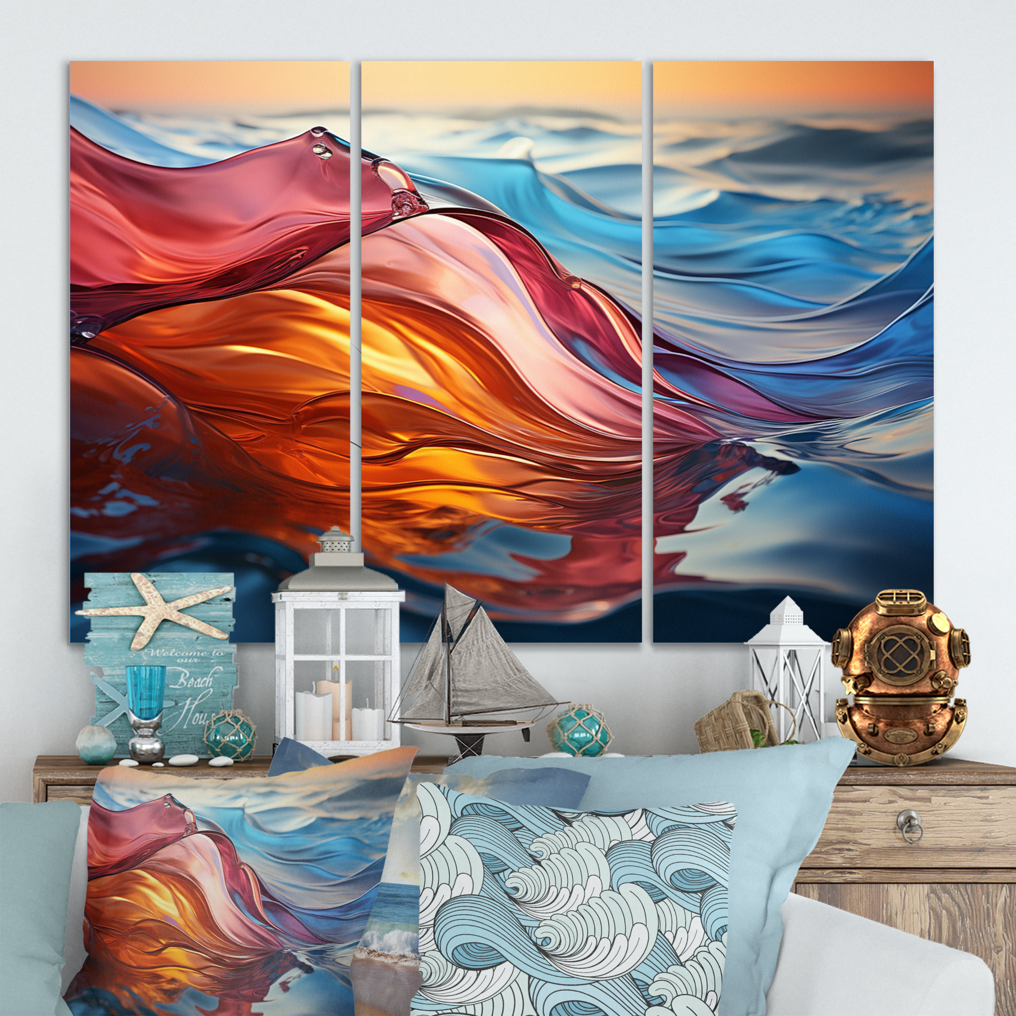 Wrought Studio™ Coastal Chromatic Waterscapes I - Landscapes Canvas ...