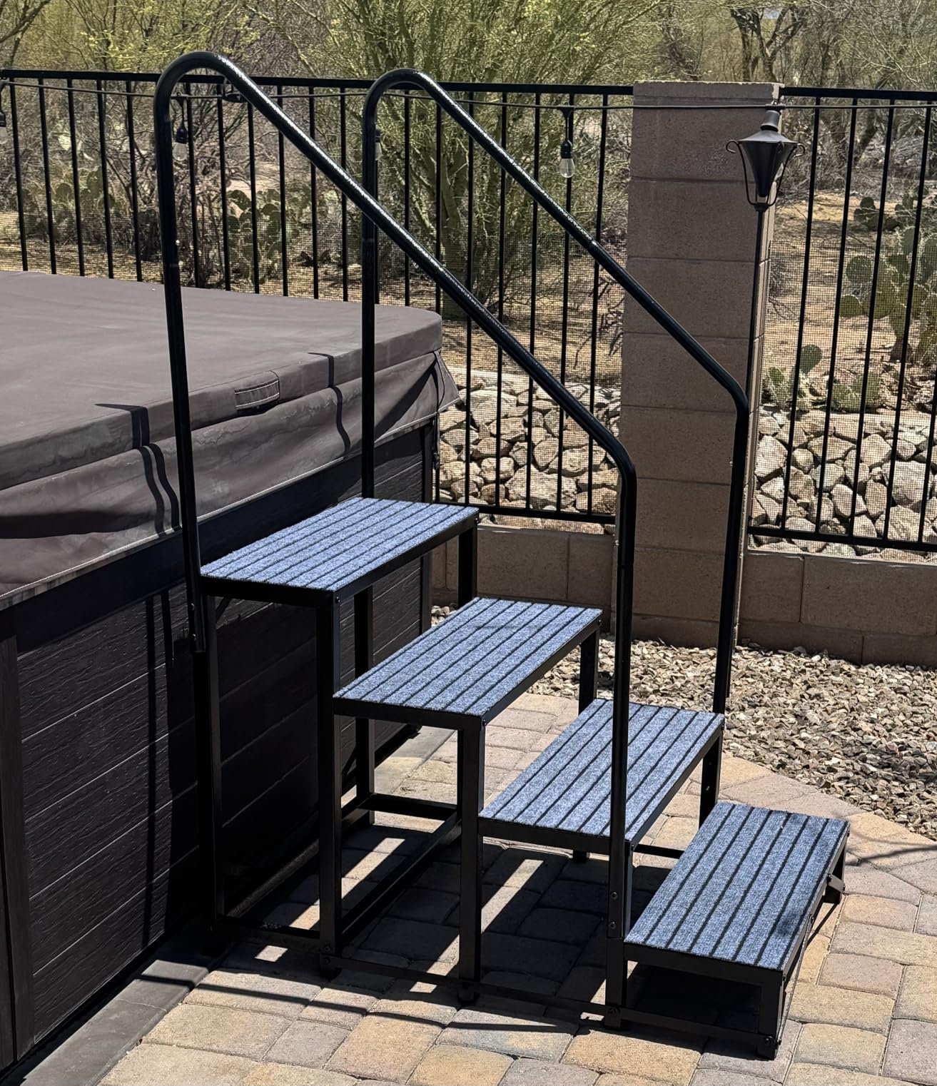 dVault Heavy-Duty 3-Step Hot Tub Steps,Non-Slip,Rust-Resistant,Sturdy ...