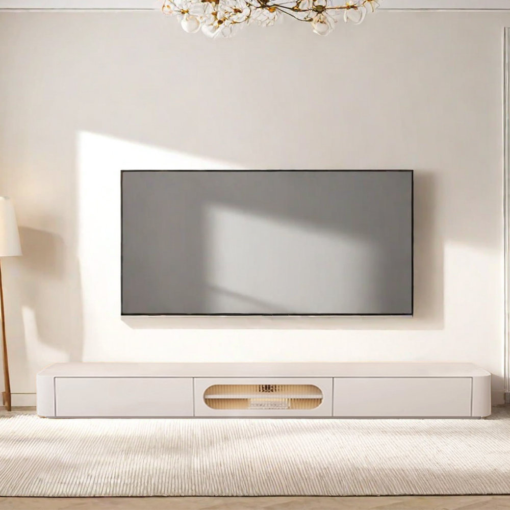 Aurora Craft Cream Modern TV Stand 78.74'' W Storage Credenza - Wayfair ...