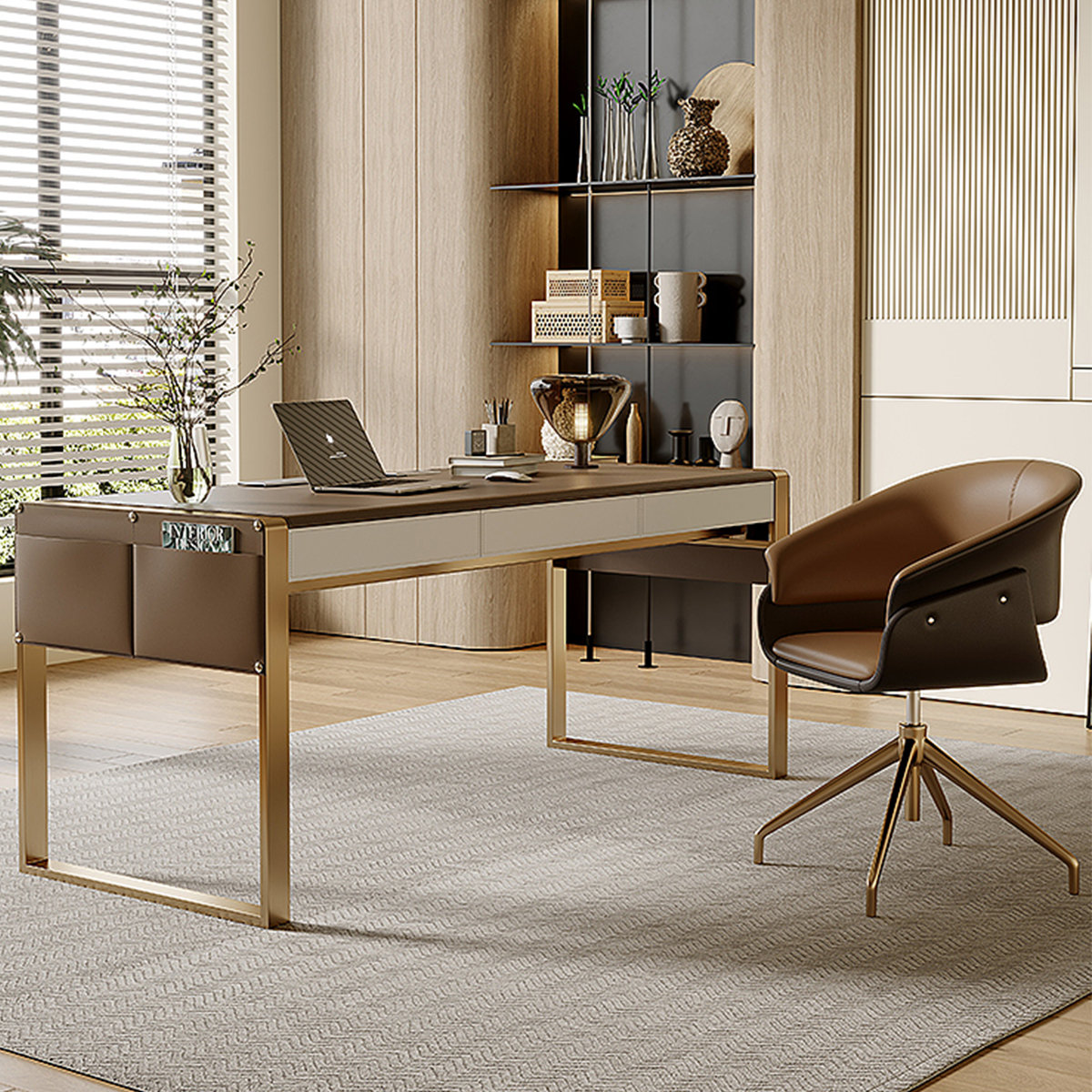 Everly Quinn Keillan Writing Desk Office Set with Chair | Wayfair