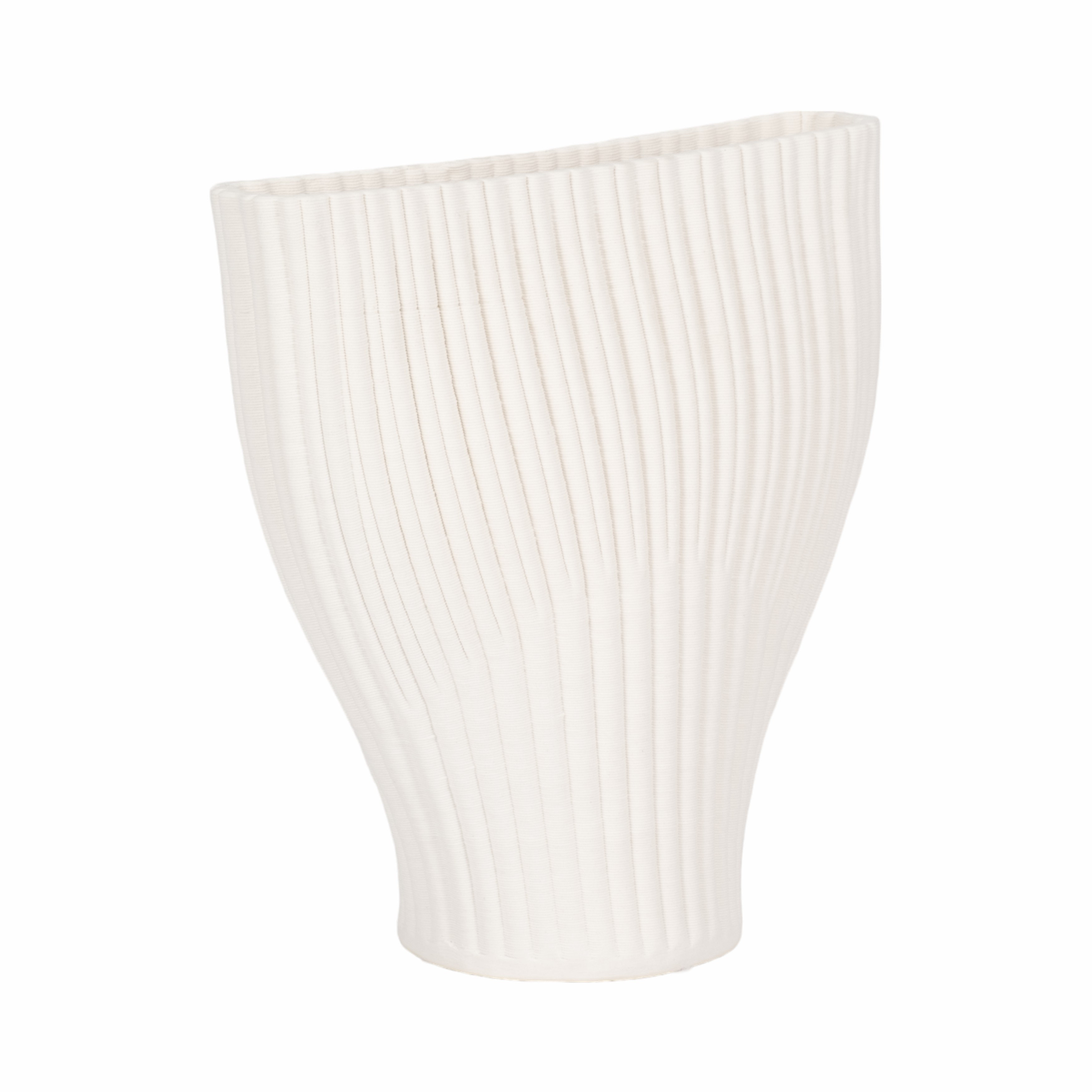 Brayden Studio® 14" Bello 3D Printed Vase, Ivory/Beige | Wayfair