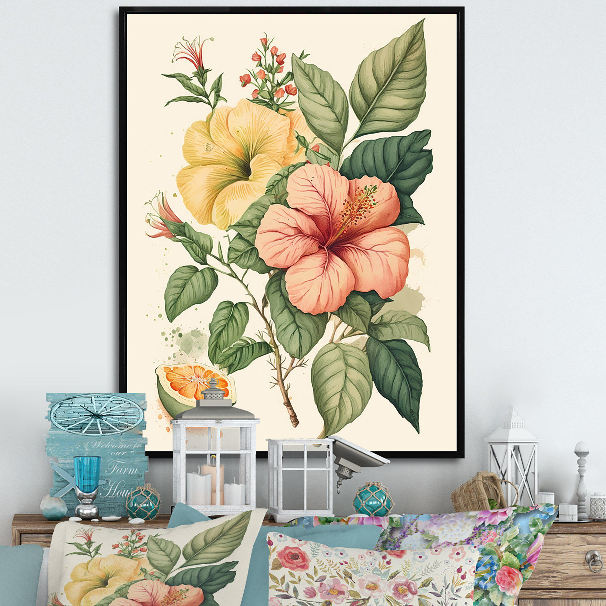 Vintage Hibiscus Pattern