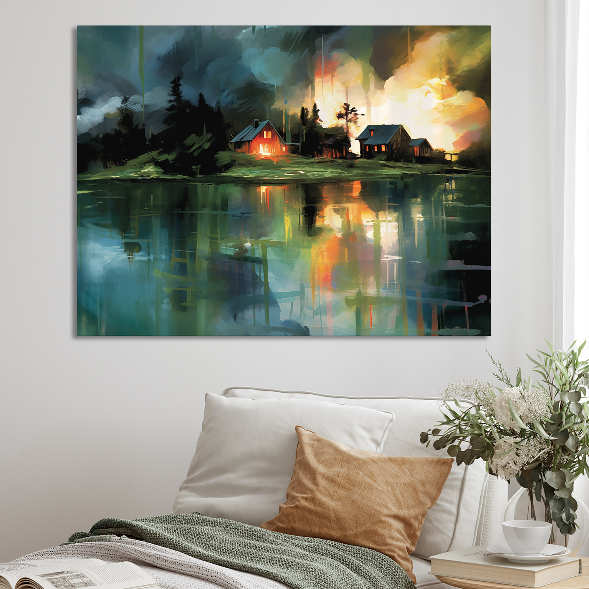 Design Art Country Houses With Abstract Clouds - Abstract Landscapes ...