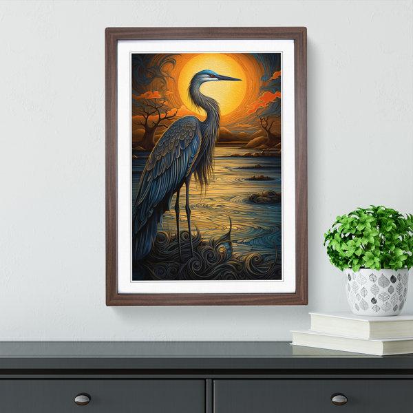House of Hampton Heron Nouveau - Framed Print | Wayfair.co.uk