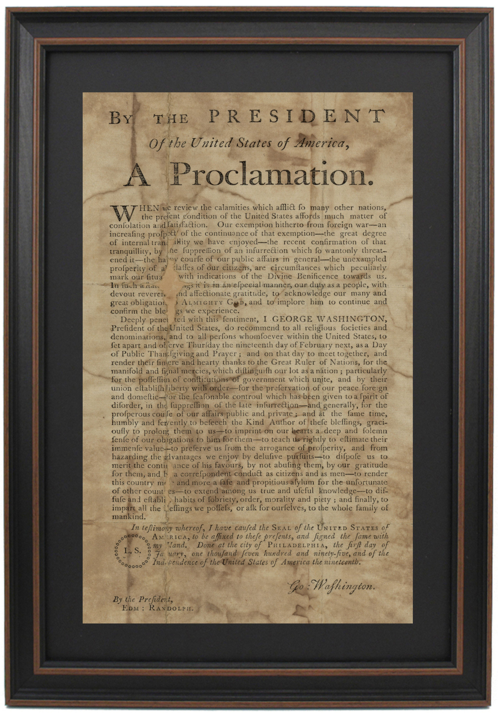 Trinx George Washington's Thanksgiving Proclamation, 1795 | Wayfair