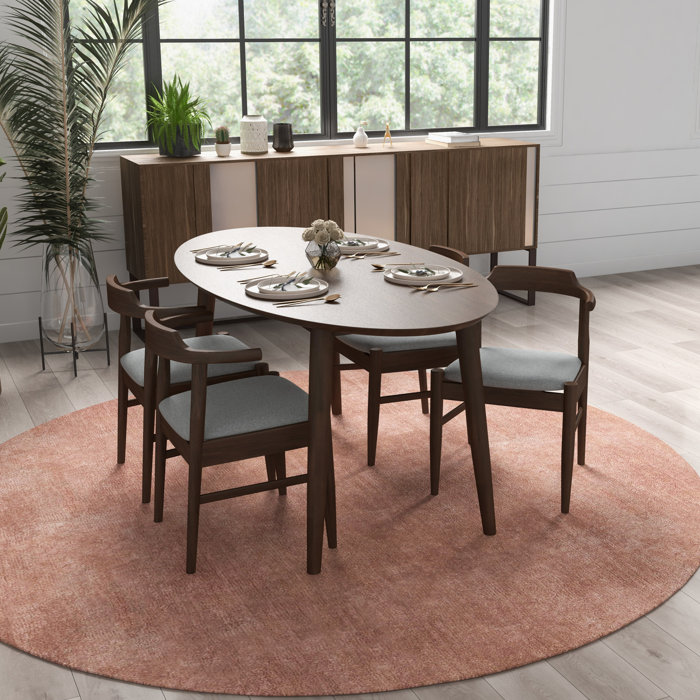 Wade Logan® Ayberk 5 - Piece Walnut Dining Set | Wayfair