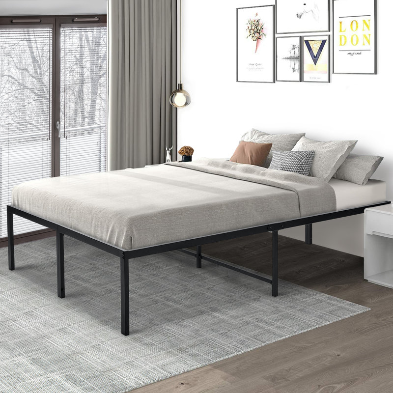 The Twillery Co.® Precita 18'' Metal Bed Frame with Protection Pads ...