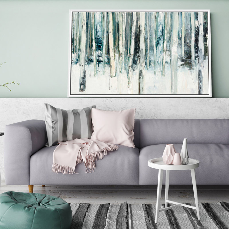Winston Porter 'Winter Woods III Light Trees Crop' Acrylic Painting ...