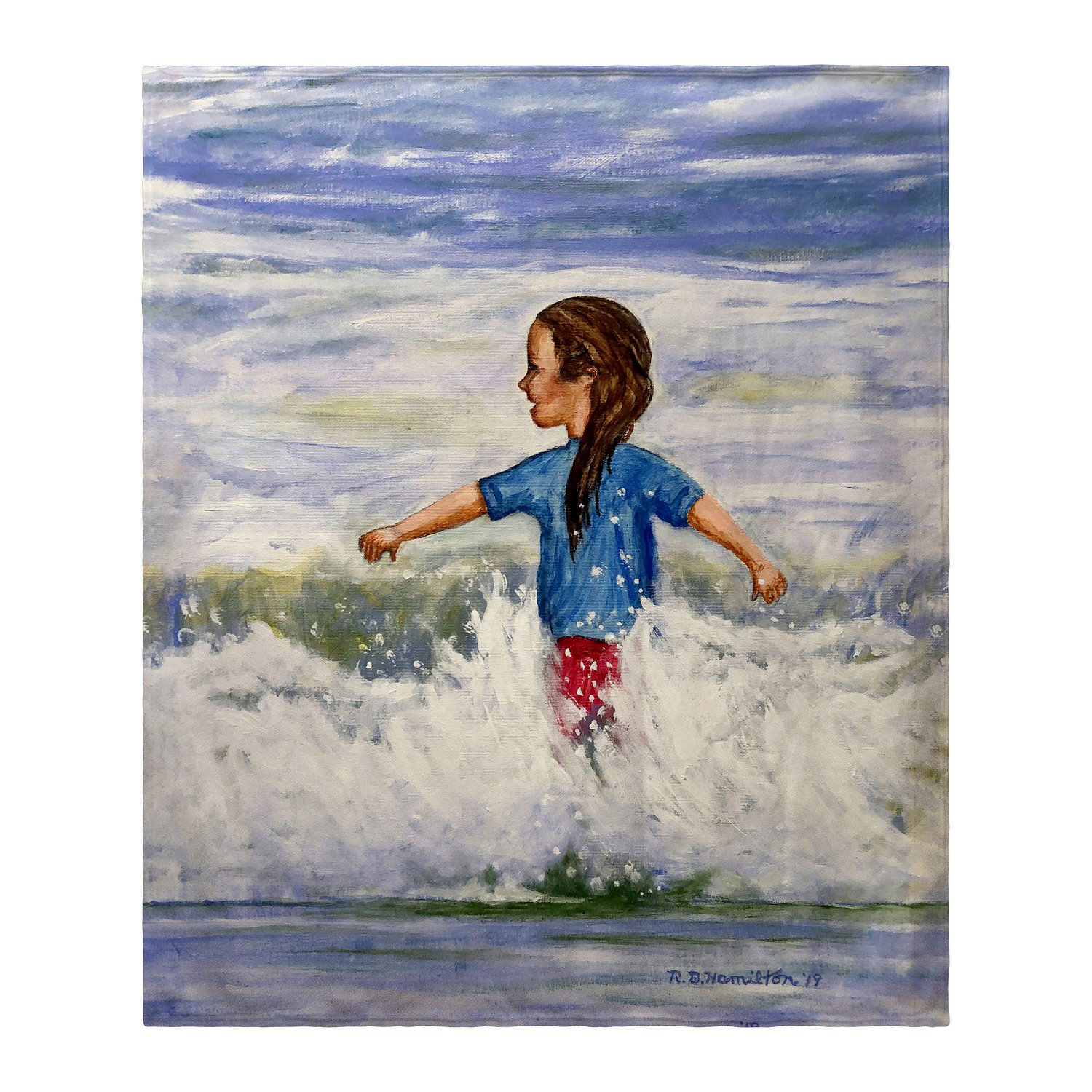 Betsy Drake Interiors Girl in Surf Throw | Wayfair