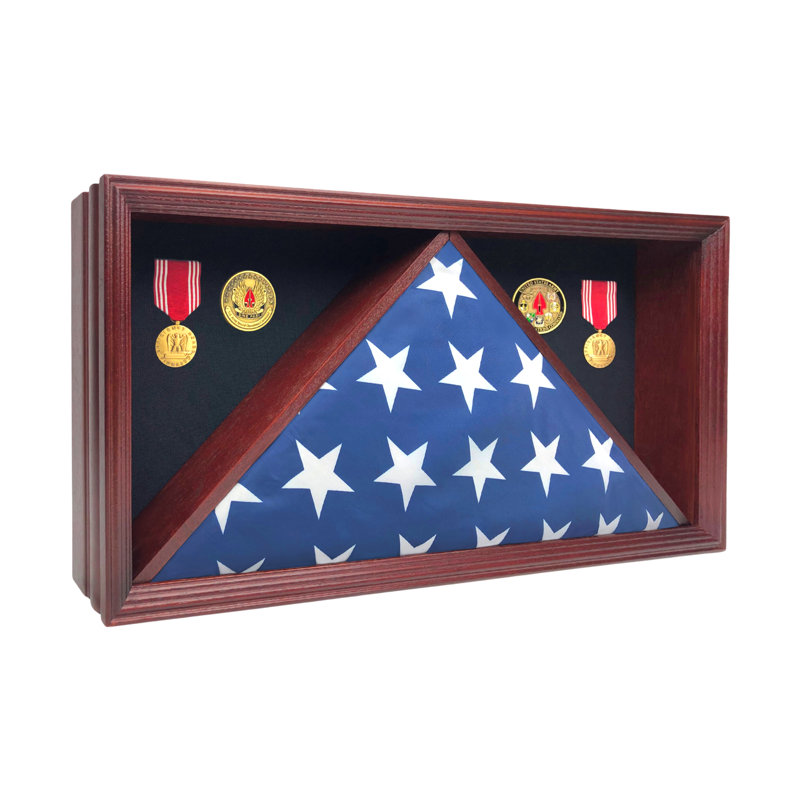 ILOT Large Military Shadow Box - Solid Wood Flag Case for 5' x 9.5 ...