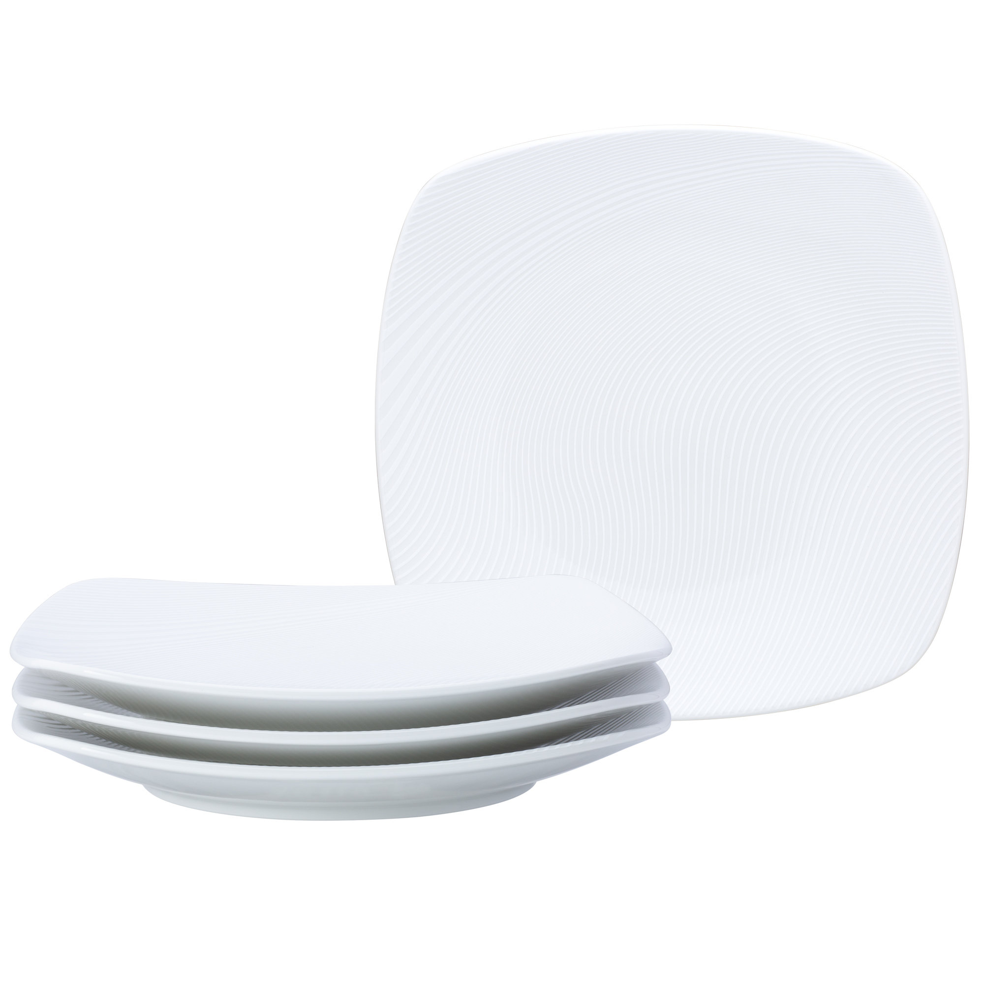 Noritake Colorscapes White-on-White Dune Square Appetizer Plates, 6-1/2 ...