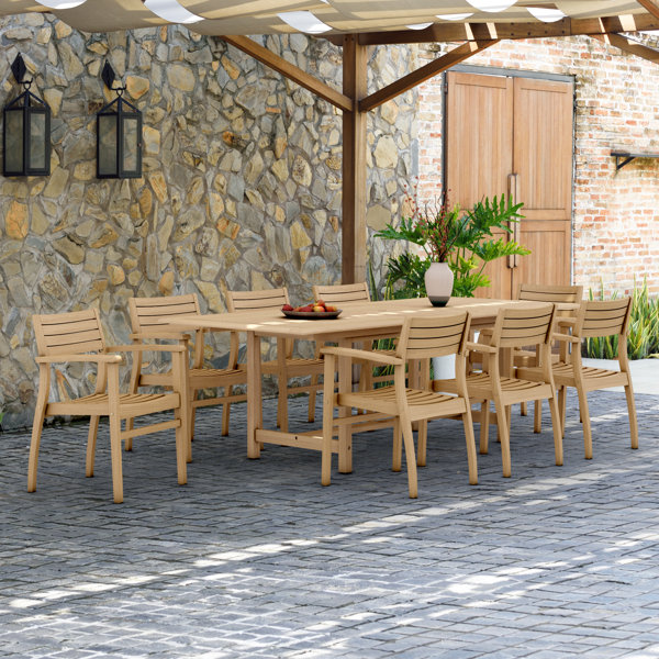 Lark Manor Anautica 8 - Person Teak Wood Patio Dining Set with ...