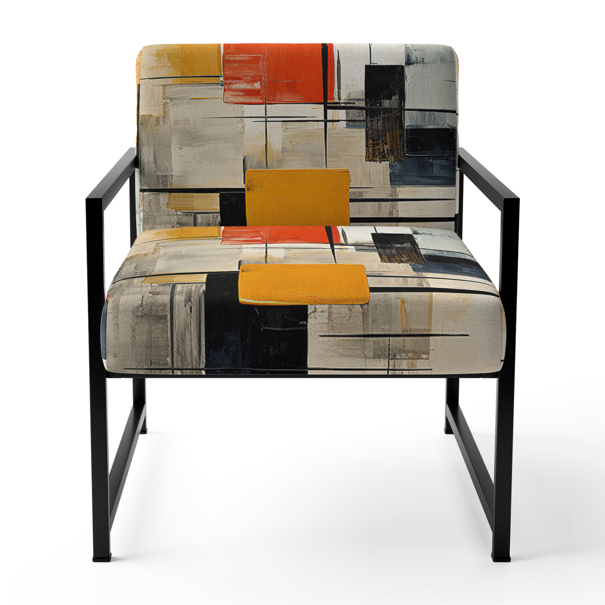 Design Art Illusions Abstract Shapes - Upholstered Abstract Accent Side ...