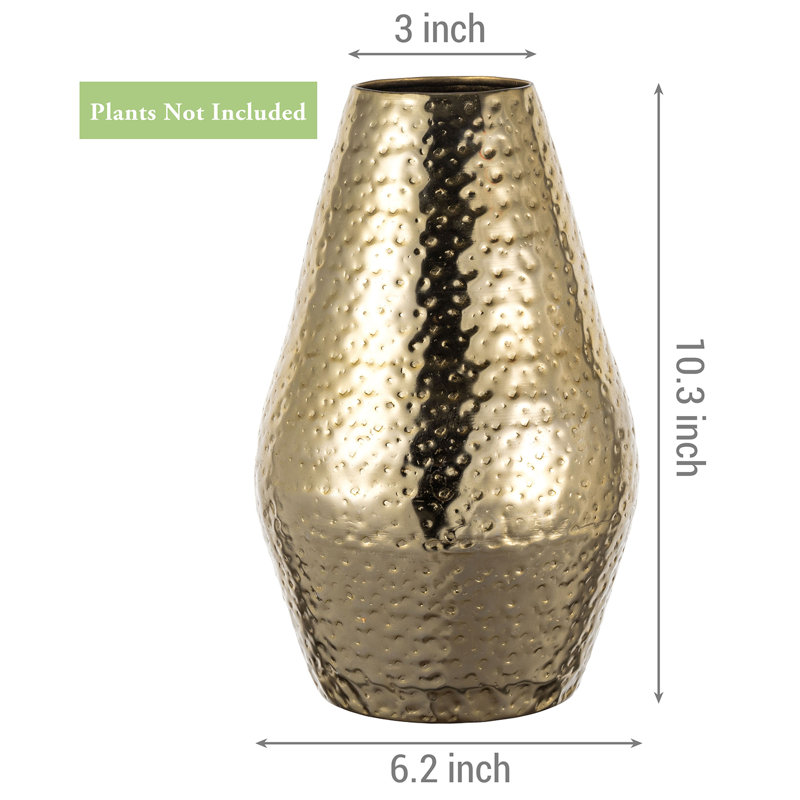 Mercer41 Handcrafted Hammered Metal Table Vase | Wayfair