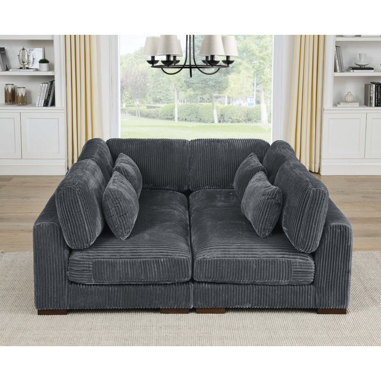 Wade Logan® Catiria 137'' Corduroy Sofa & Reviews | Wayfair
