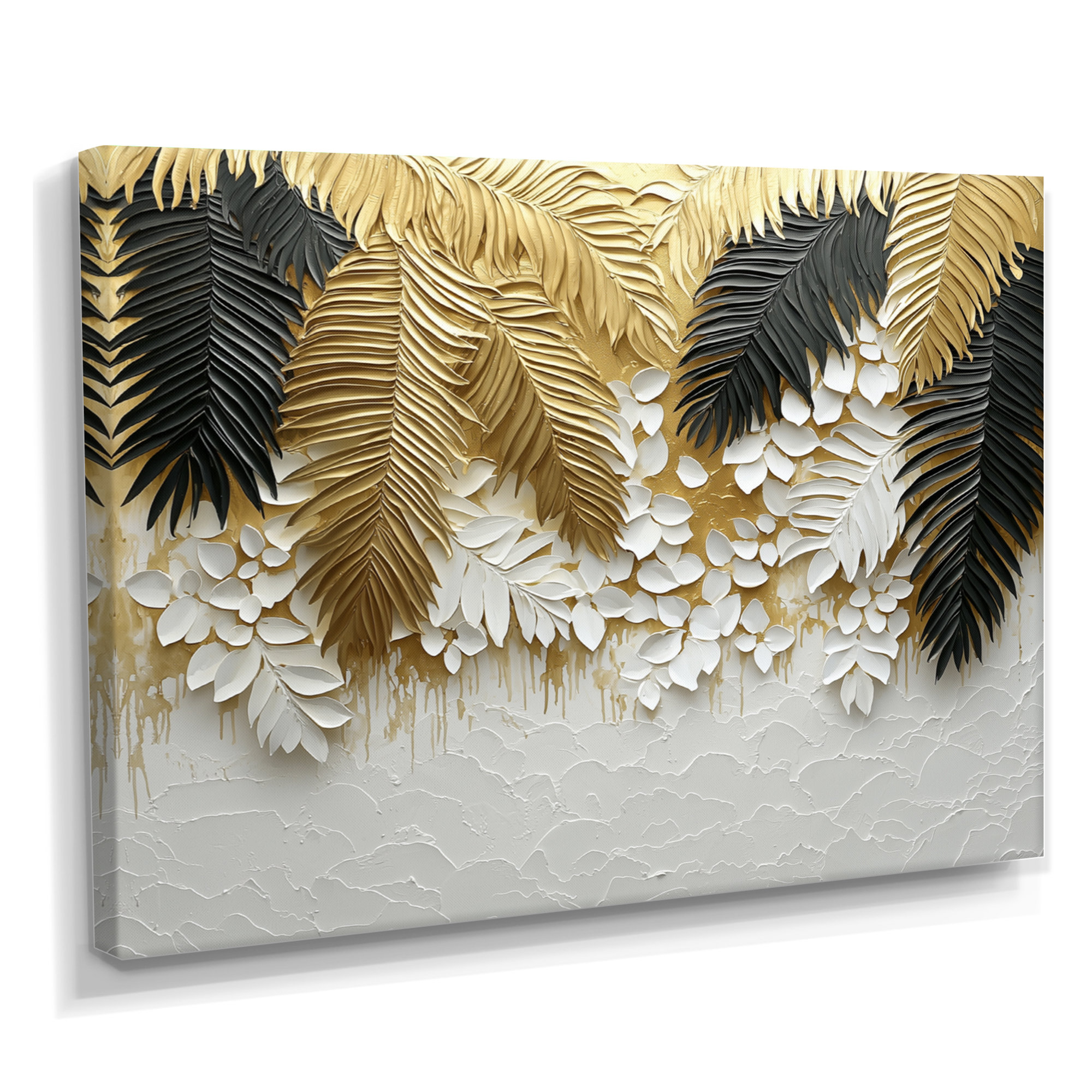 Bay Isle Home™ Cordis Golden Plams Midnight Collage I - Palms & Palm ...
