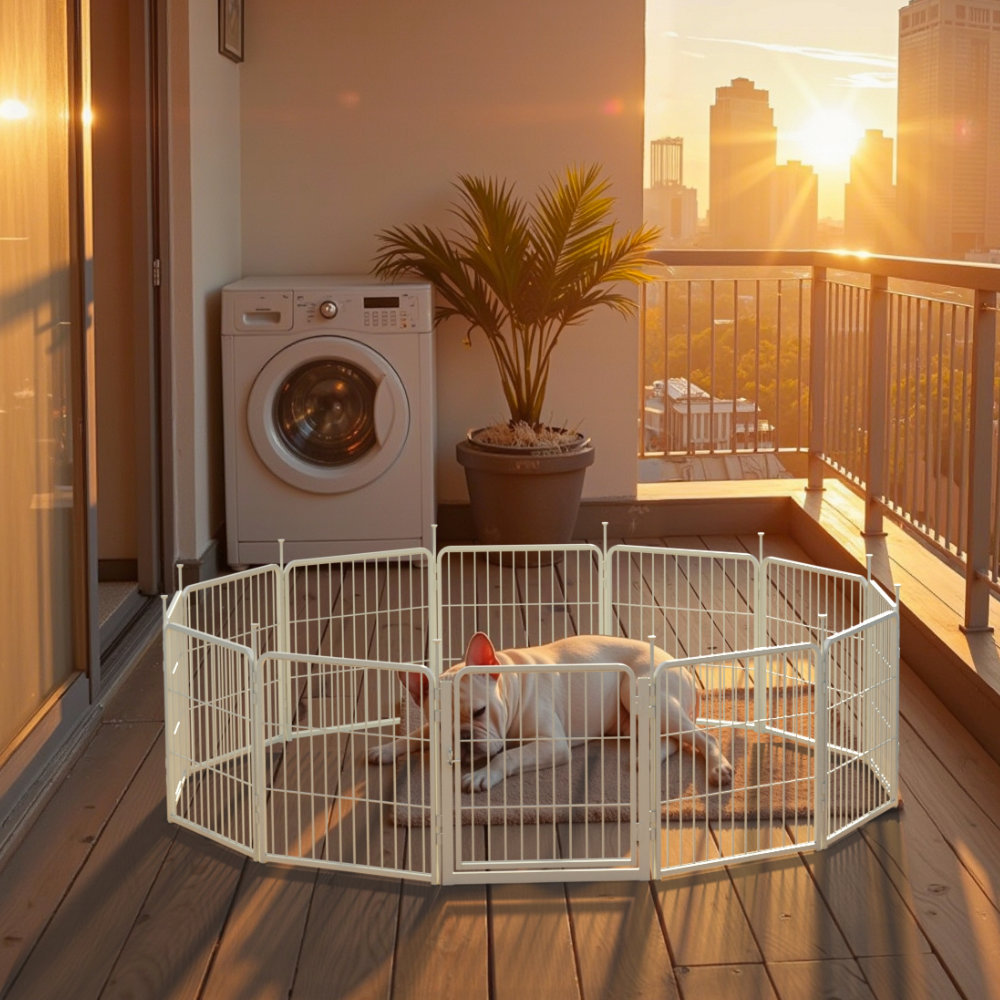 UTTU Dog Playpen Metal Exercise Pen Panels (Set Of 6) & Reviews | Wayfair