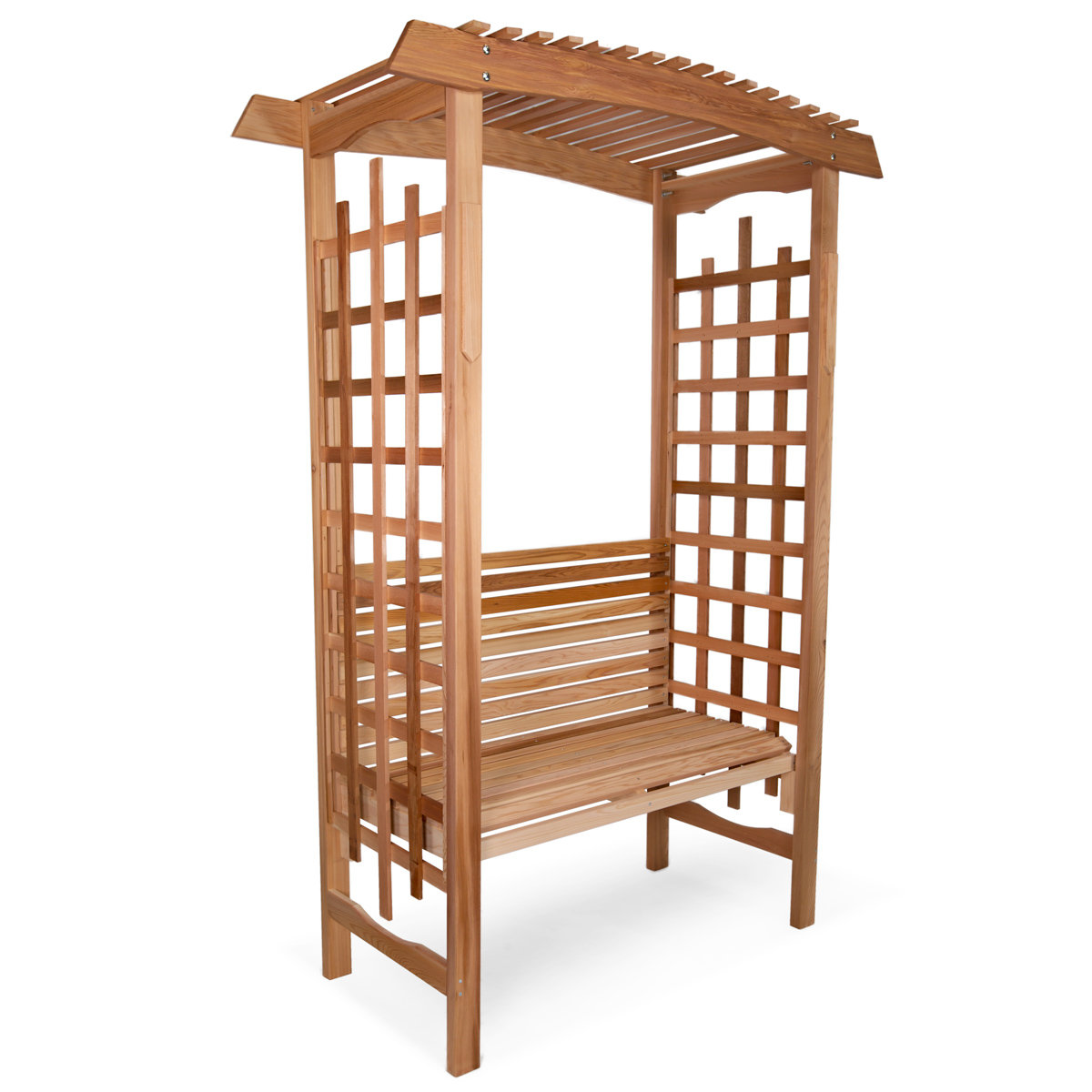 All Things Cedar Garden Wood Arbor with Bench & Reviews | Wayfair