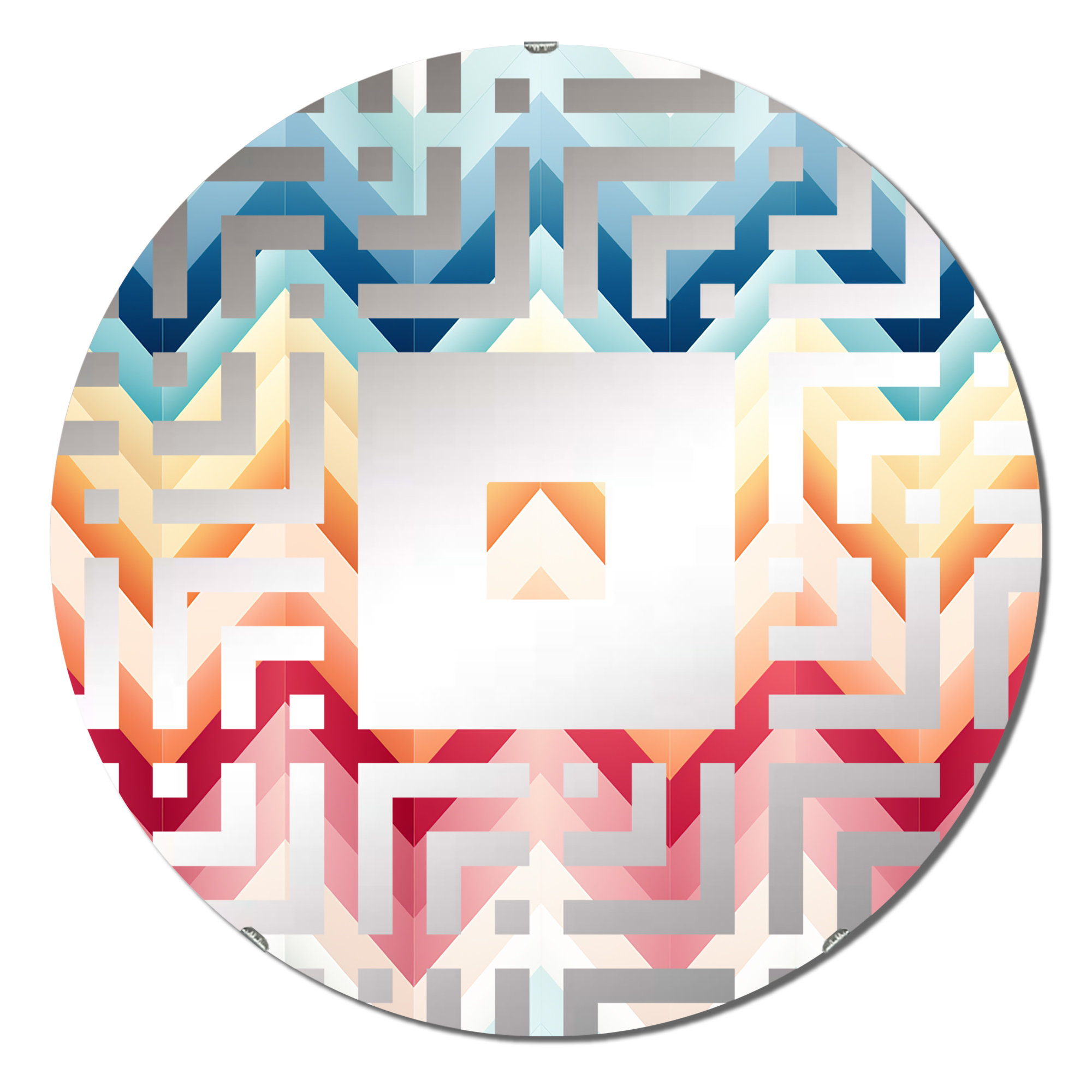 Design Art Retro Midcentury Chevron Pattern - Square Wall Mirror | Wayfair