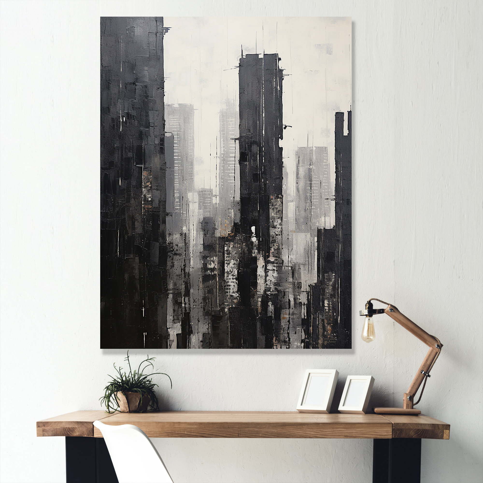 17 Stories Ebony Edifices Sckycraper City - Skyscrapers Wall Art Prints ...
