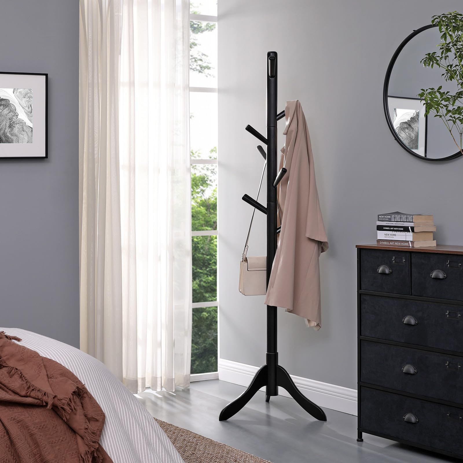 Lark Manor™ Solid Wood Coat Rack, Free Standing Coat Rack, Tree-Shaped ...