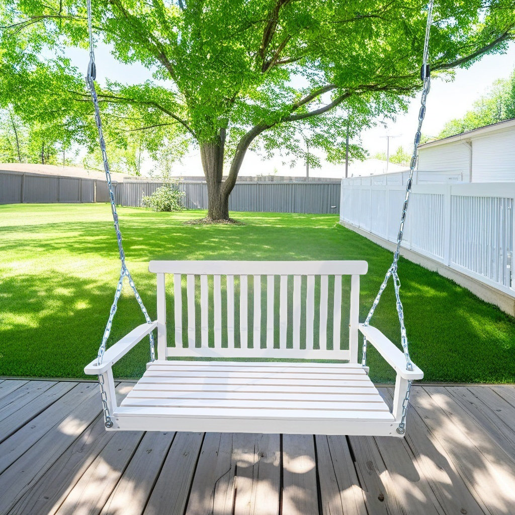 Winston Porter Outdoor Patio Porch Swing, Front Porch Swing with ...