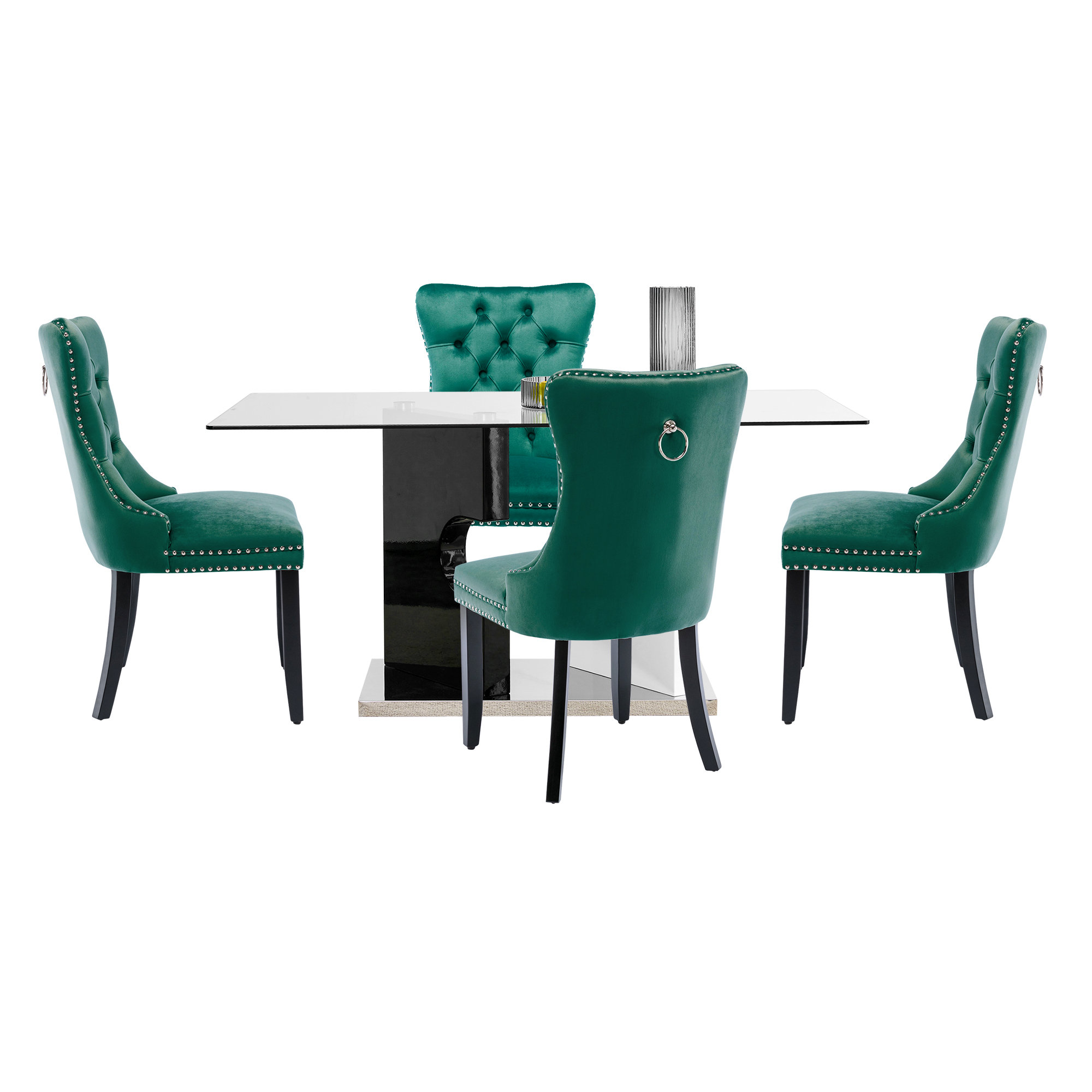 House of Hampton® Jaiana Unfinished Tufted Velvet Wing Back Side Chair ...