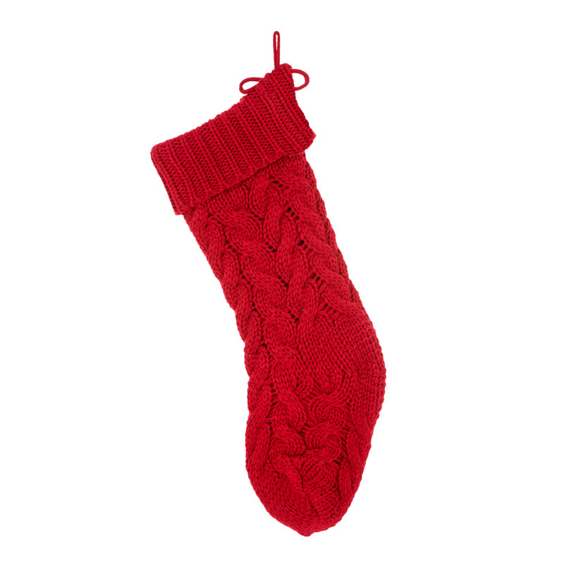 The Holiday Aisle® Knitted Christmas Red Stocking & Reviews | Wayfair