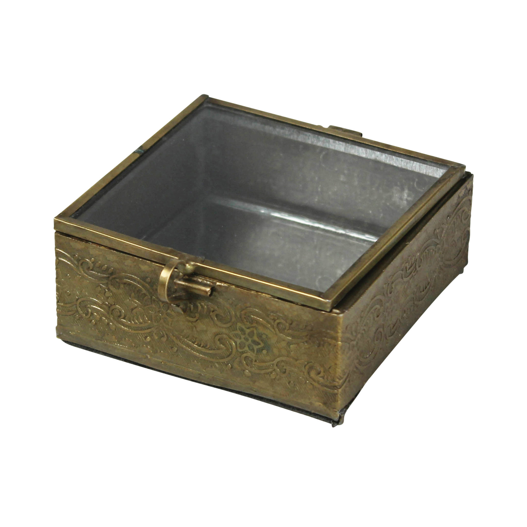 Alcott Hill® 3.5 Inch Metal Box with Embossed Details | Wayfair