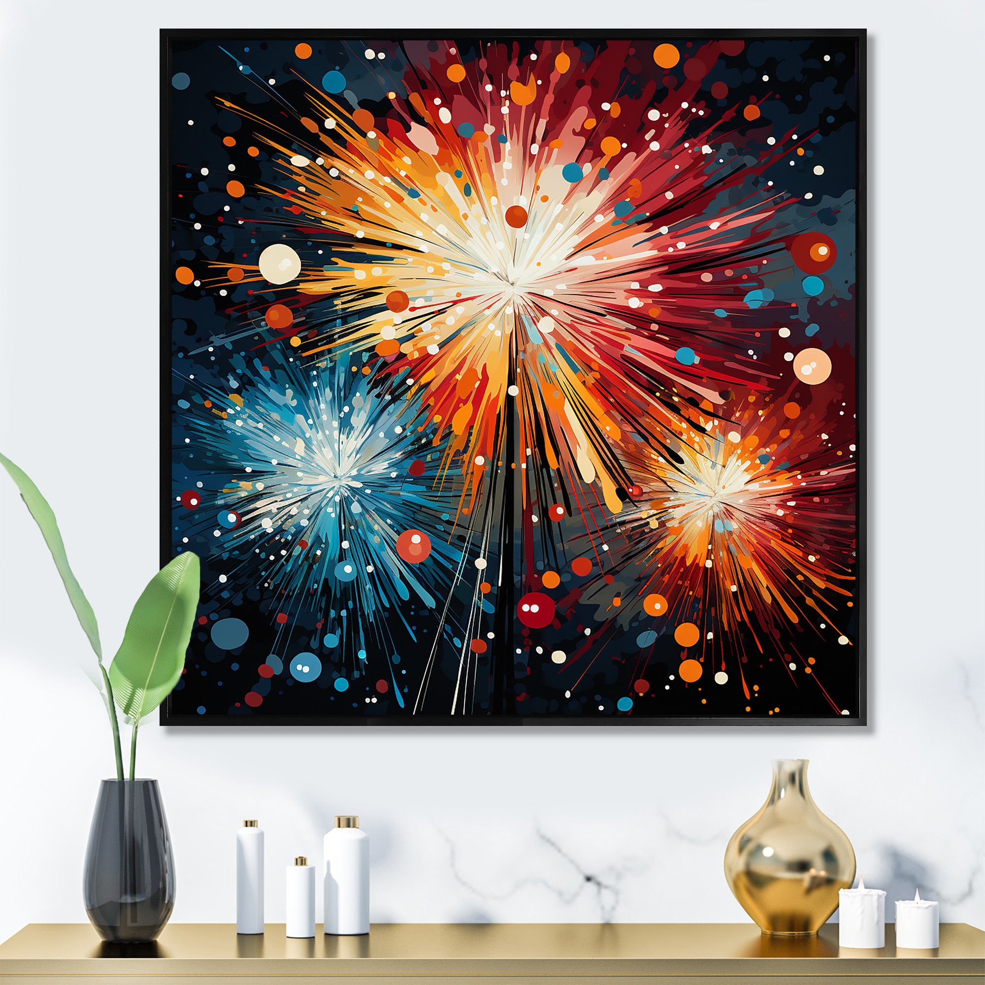 Winston Porter Colorful Fireworks Symphony II - Fireworks Wall Art ...