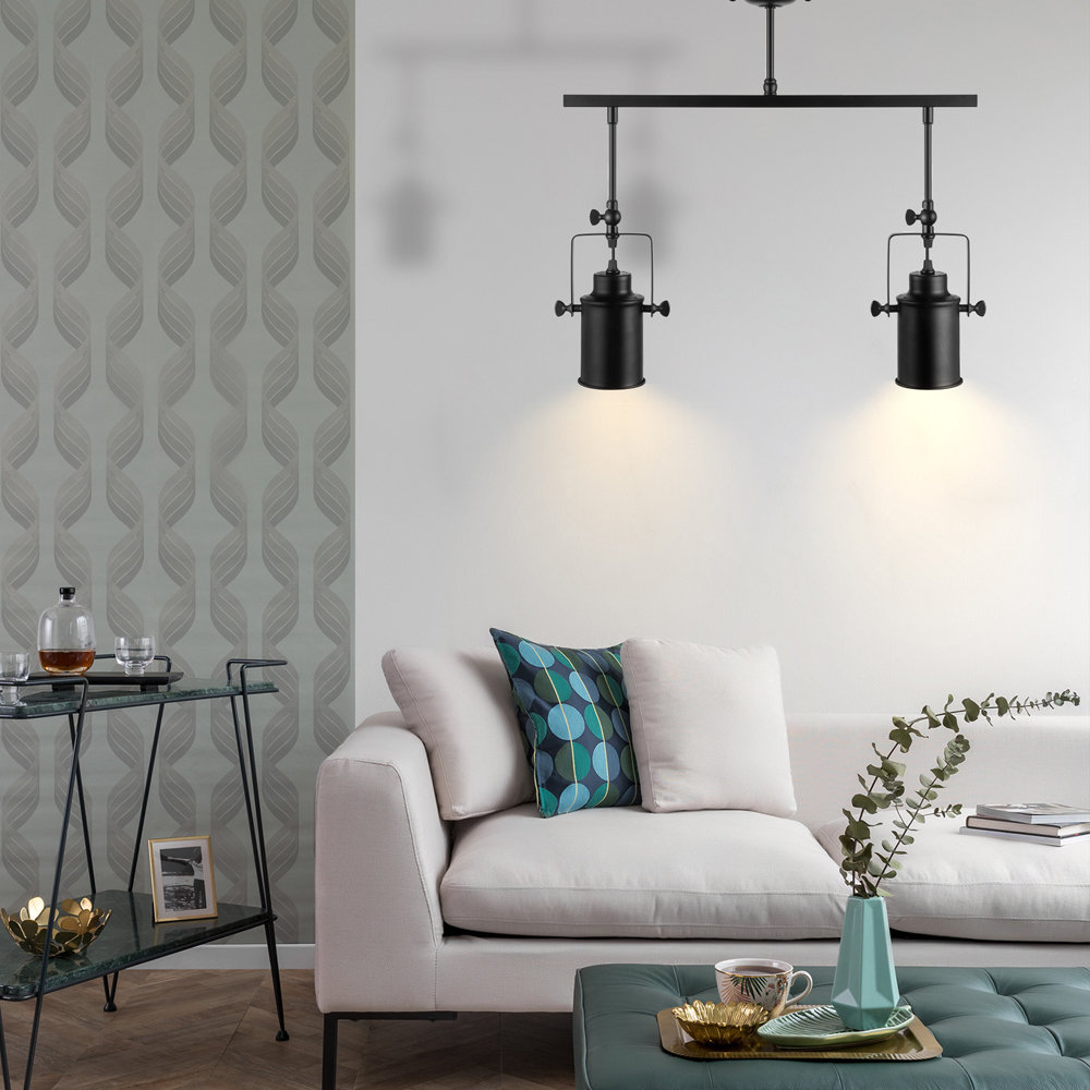 17 Stories Contemporary Black Double Spotlight Simple Style Adjsutable ...