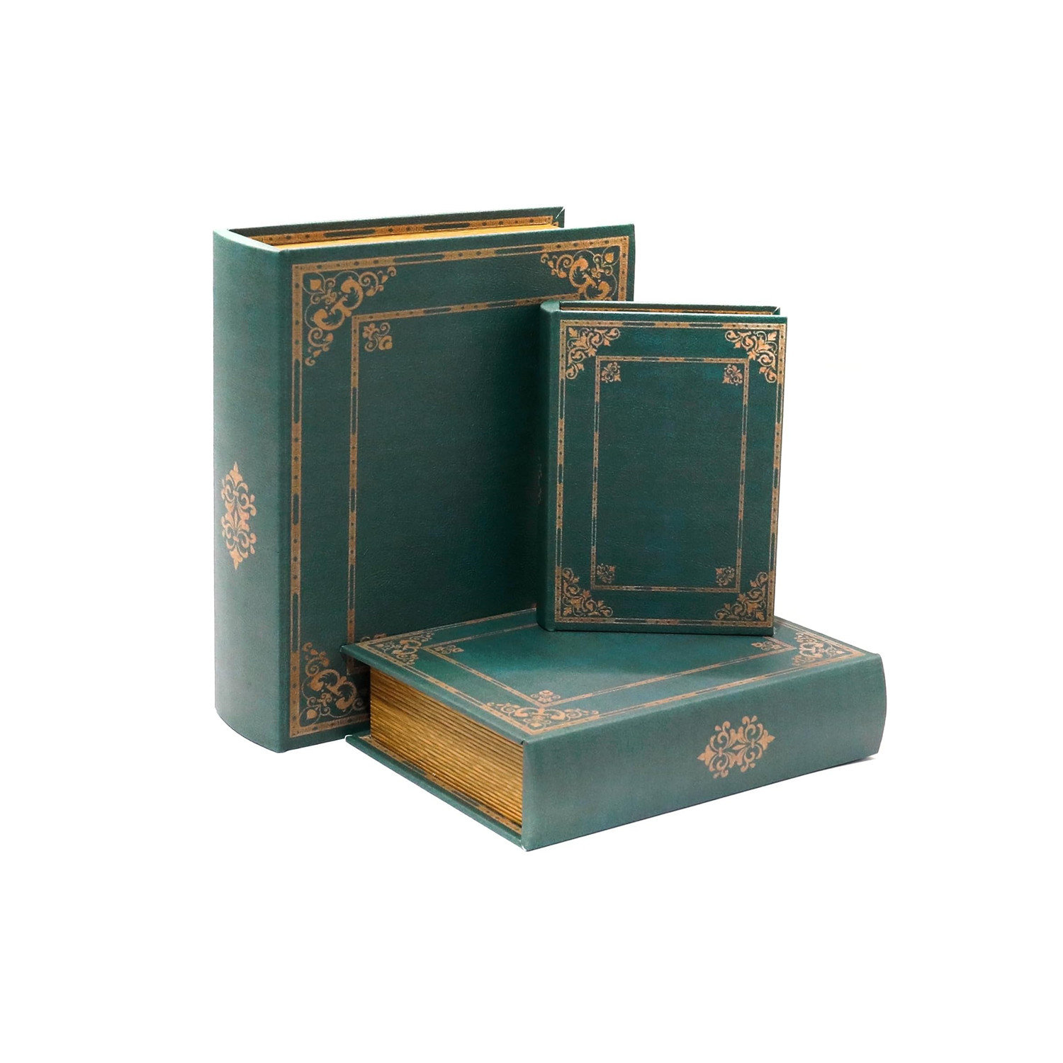 Darby Home Co 3-Pack Vintage Wooden Decorative Book Boxes With Rustic ...