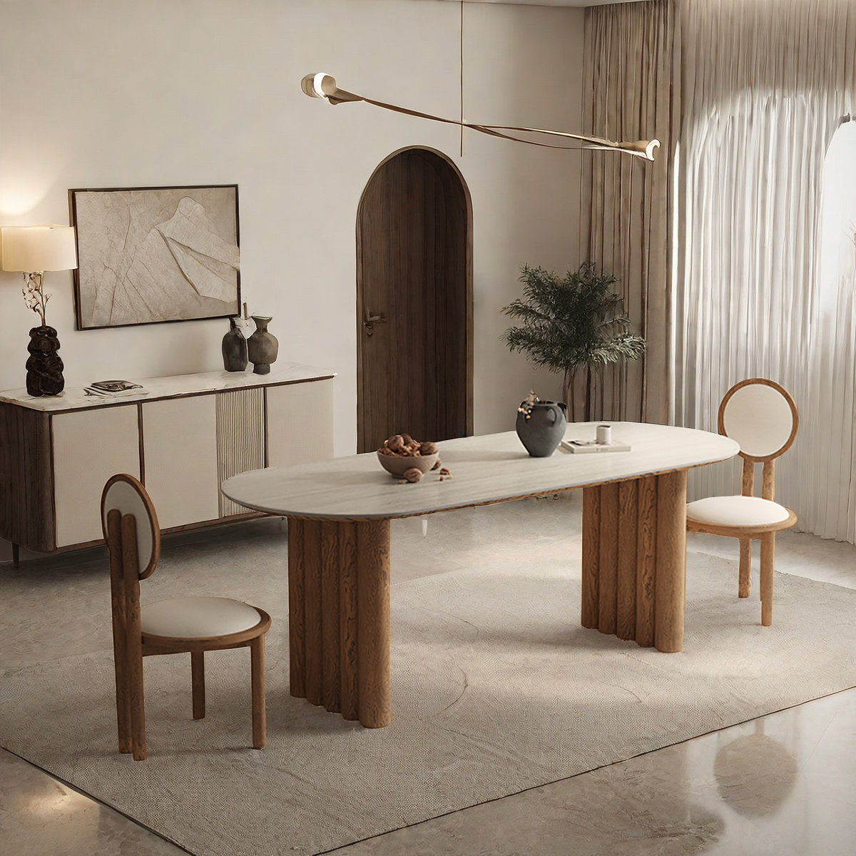 Hokku Designs Stazia 3 - Piece Double Pedestal Dining Set | Wayfair